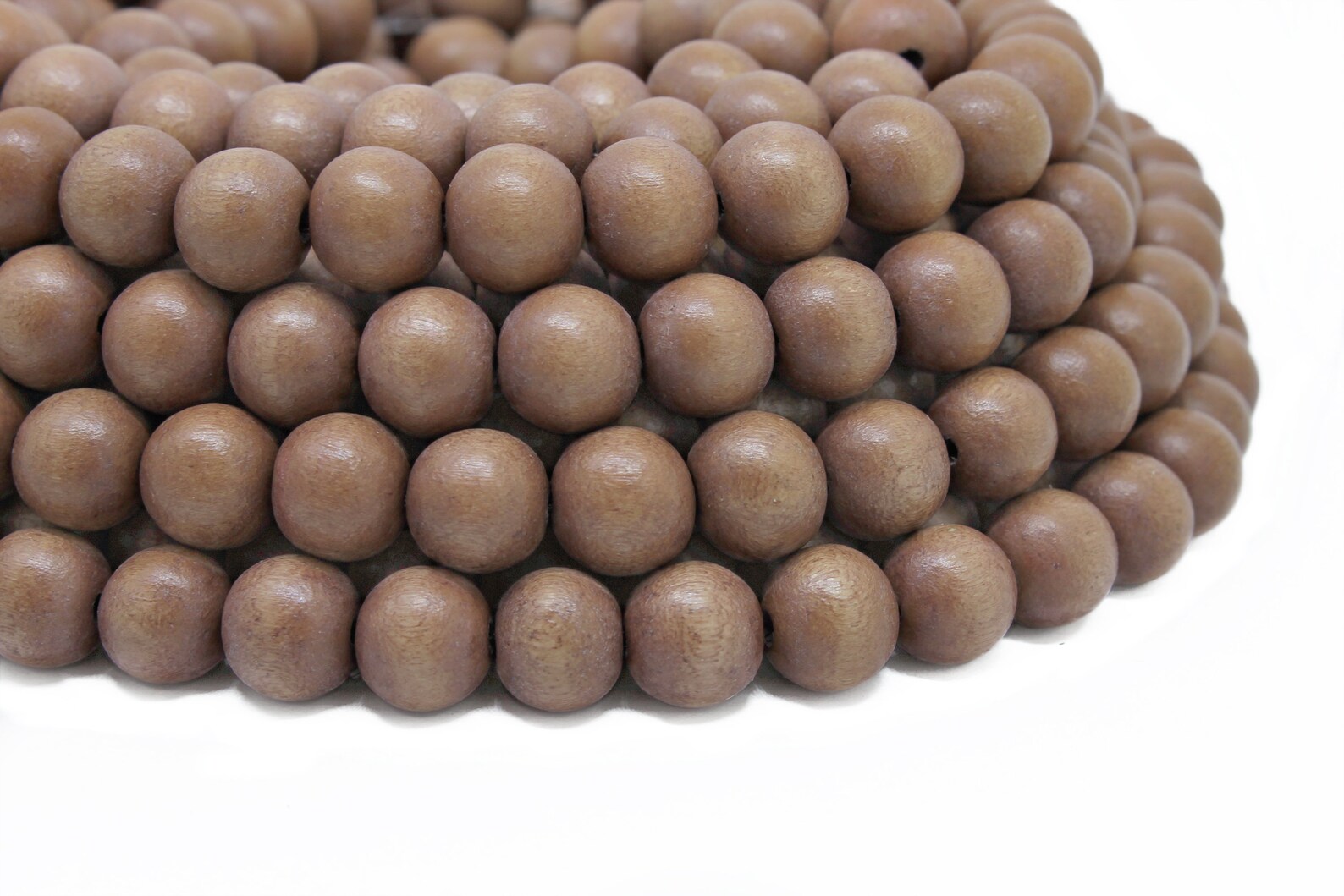 10mm Light Brown Round Wood Beads Dyed and Waxed 15 Inch | Etsy