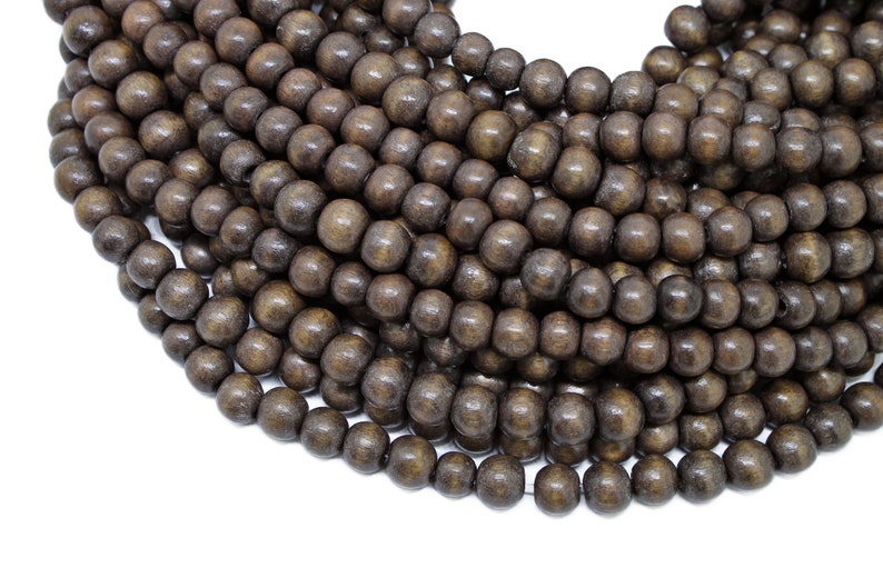 6mm Dark Brown Round Wood Beads Dyed and Waxed 15 Inch - Etsy Australia