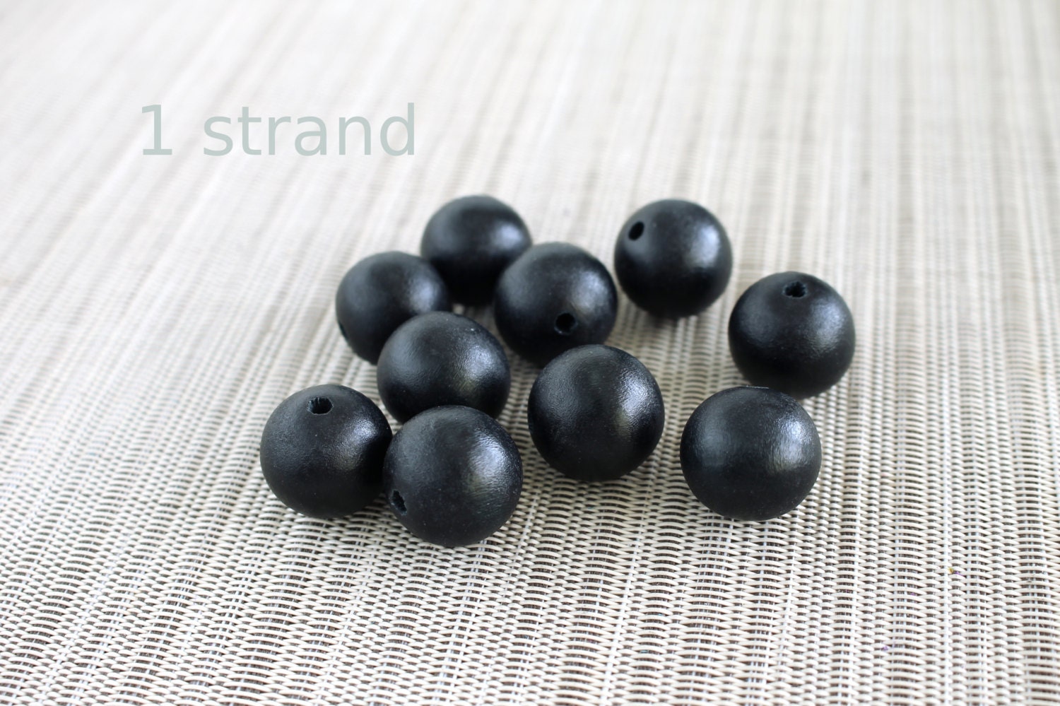 20mm Black Round Wood Beads Dyed and Waxed 10pcs. | Etsy