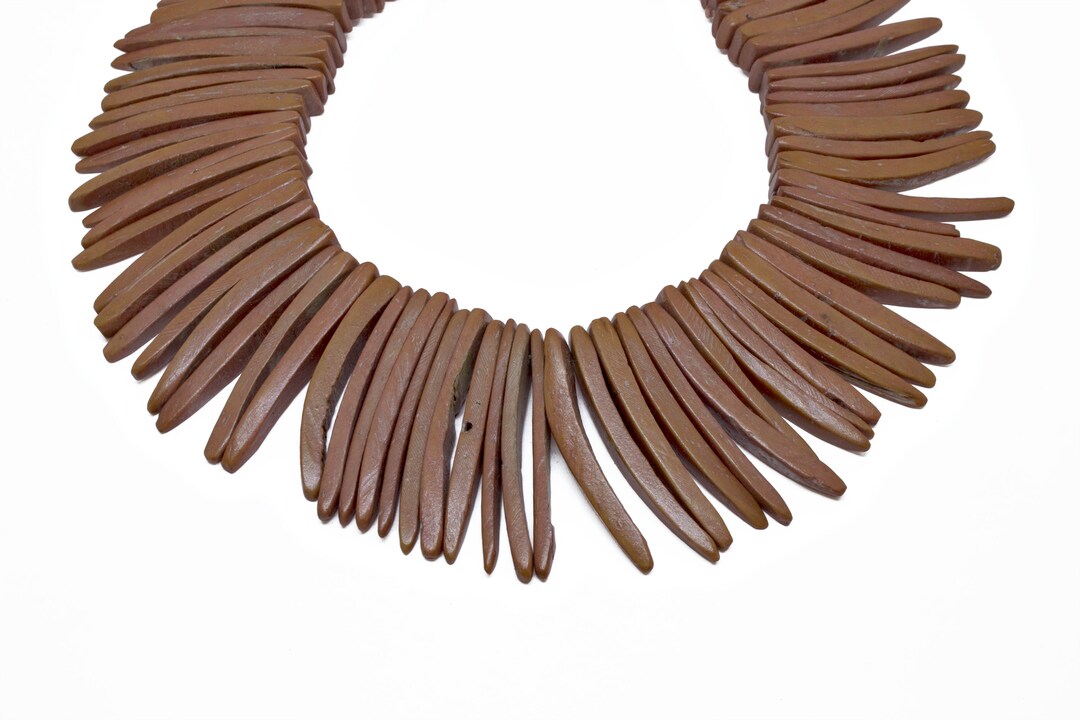 40mm Caramel Brown Coconut Shell Sticks - Dyed and Waxed - 15 Inch ...