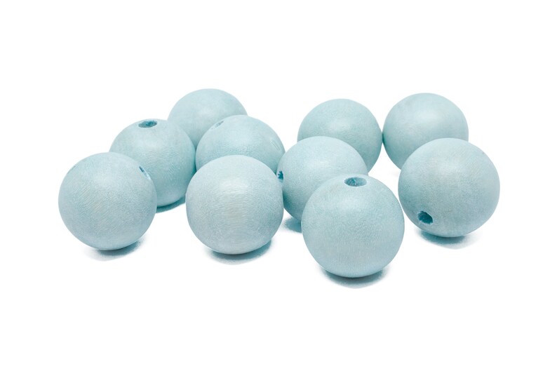 20mm Baby Blue Round Wood Beads Dyed and Waxed 10 Pcs. - Etsy