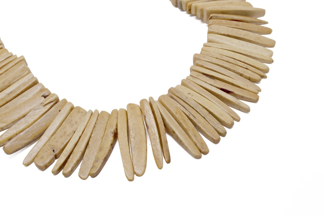 25mm Natural Beige Coconut Shell Sticks - Waxed - 15 Inch Strand - Etsy
