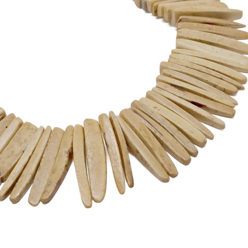 40mm White Coconut Shell Sticks Bleached 15 Inch Strand - Etsy