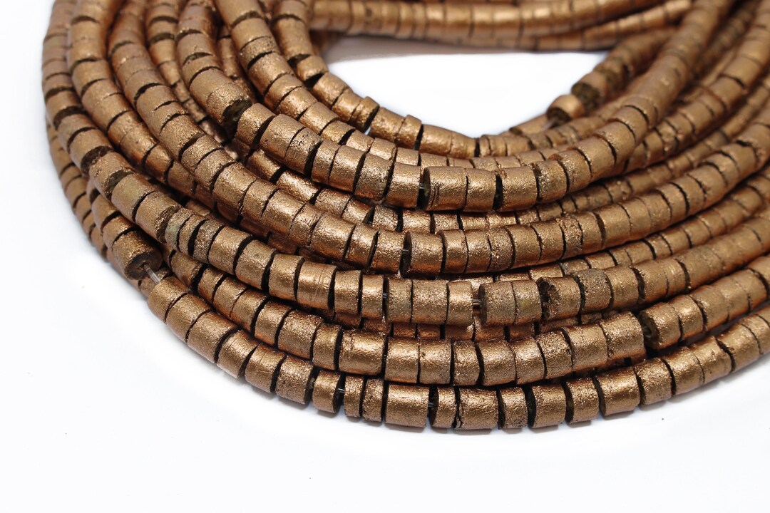 4-5mm Metallic Copper Heishi Coconut Beads - Painted - 23 Inch Strand ...