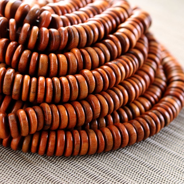 Wood Rondelle Beads - Etsy