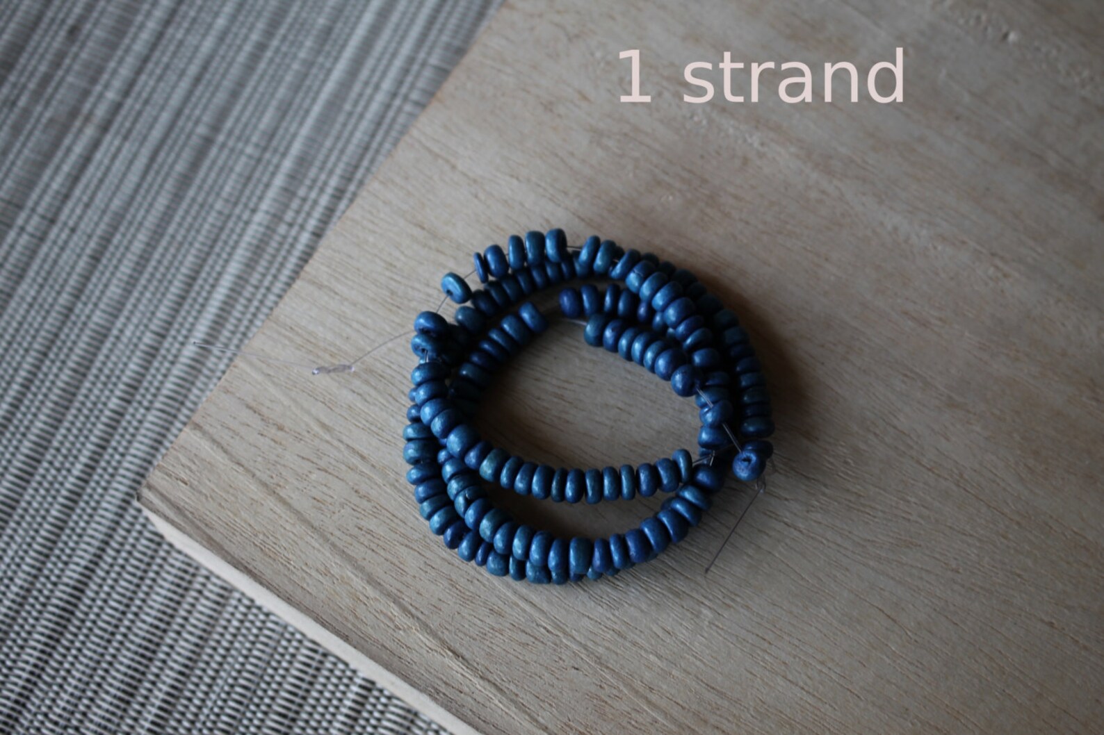 4-5mm Blue Coconut Shell Pucalet Rondelle Beads - Dyed and Waxed - 15 ...