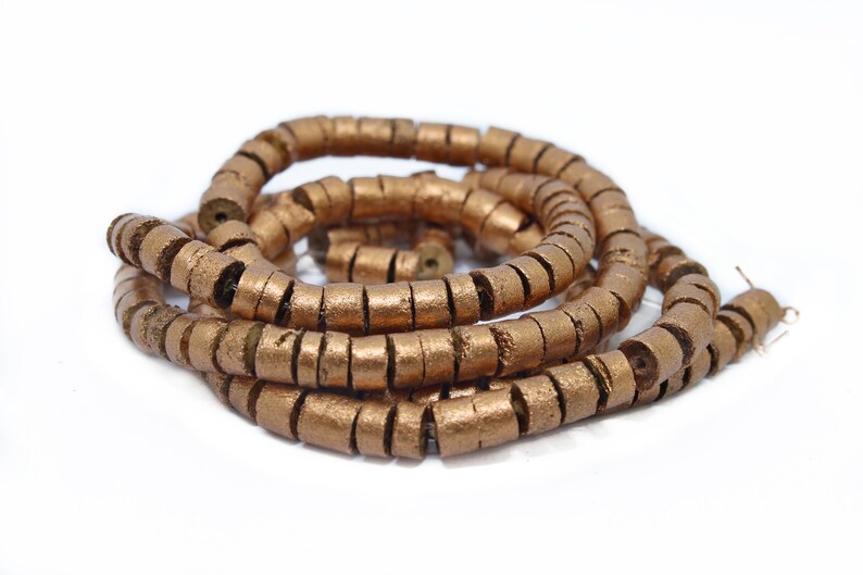 4-5mm Metallic Copper Heishi Coconut Beads - Painted - 23 Inch Strand ...