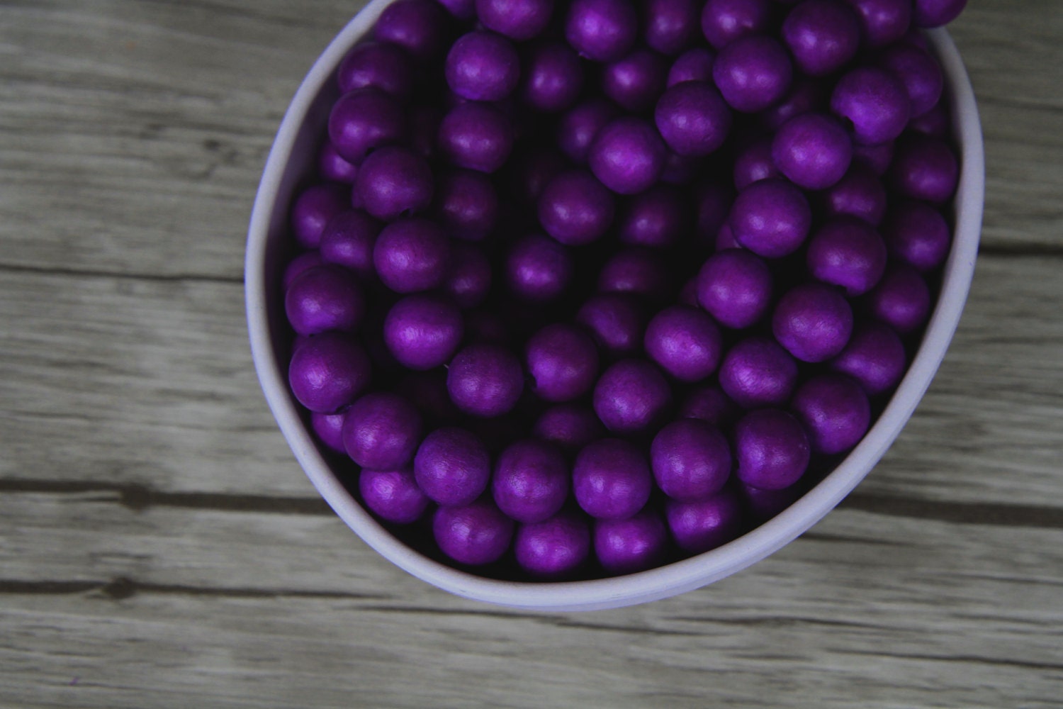 15mm Royal Purple Round Wood Beads Dyed and Waxed 15 inch | Etsy