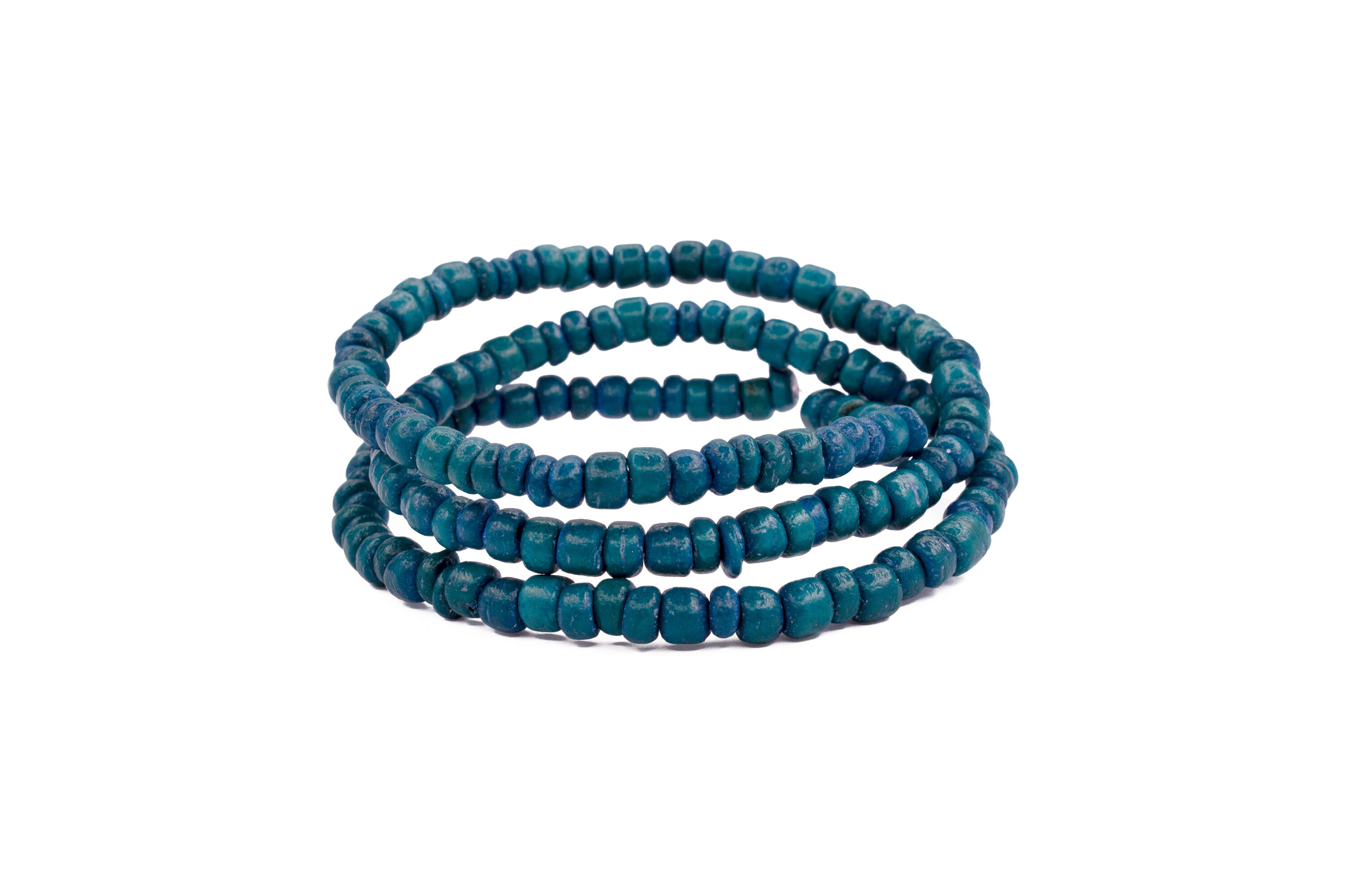 2-3mm Teal Blue Coconut Shell Pucalet Rondelle Beads - Dyed and Waxed ...