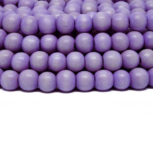 8mm Royal Purple Wood Beads Dyed and Waxed 15 Inch Strand - Etsy