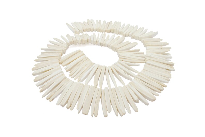 25mm White Coconut Shell Sticks Bleached 15 Inch Strand - Etsy