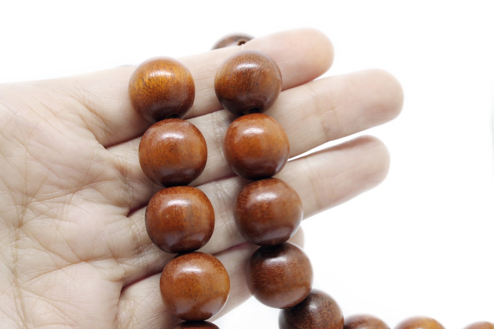 15mm Sibucao Redwood Round Premium Wood Beads Waxed 15 | Etsy