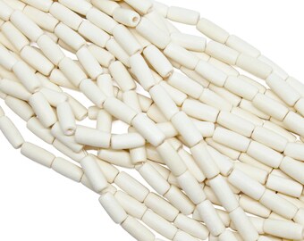 White Tube Beads - Etsy