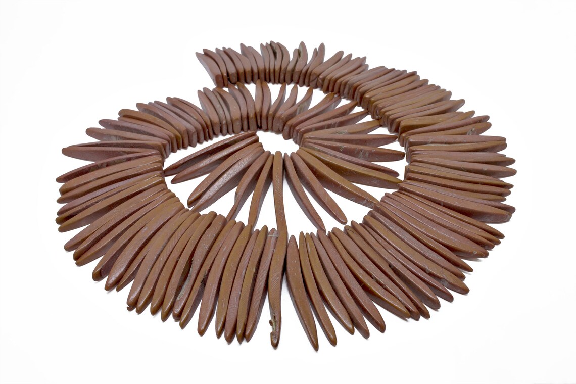 40mm Caramel Brown Coconut Shell Sticks - Dyed and Waxed - 15 Inch ...