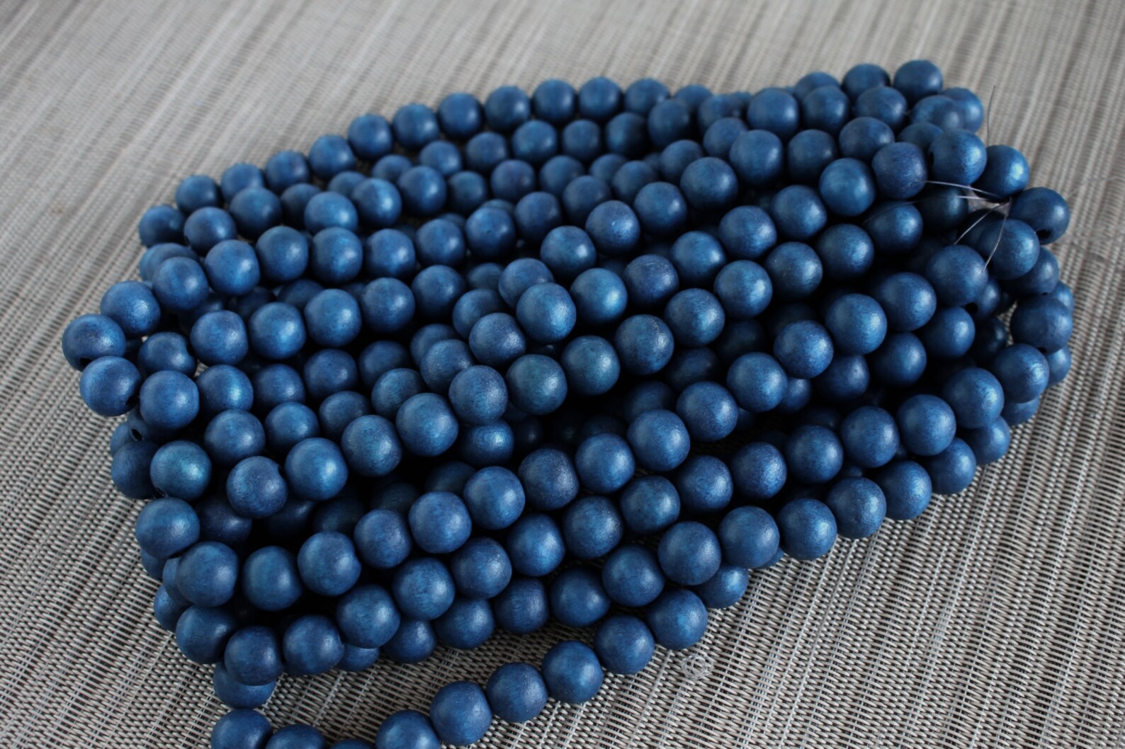 12mm Blue Round Wood Beads Dyed and Waxed 15 Inch Strand | Etsy