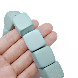 20mm Baby Blue Cube Wood Beads - Dyed and Waxed - 10 Pcs. - Etsy