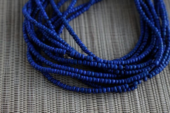 2-3mm Cobalt Blue Coconut Shell Pucalet Rondelle Beads Dyed | Etsy