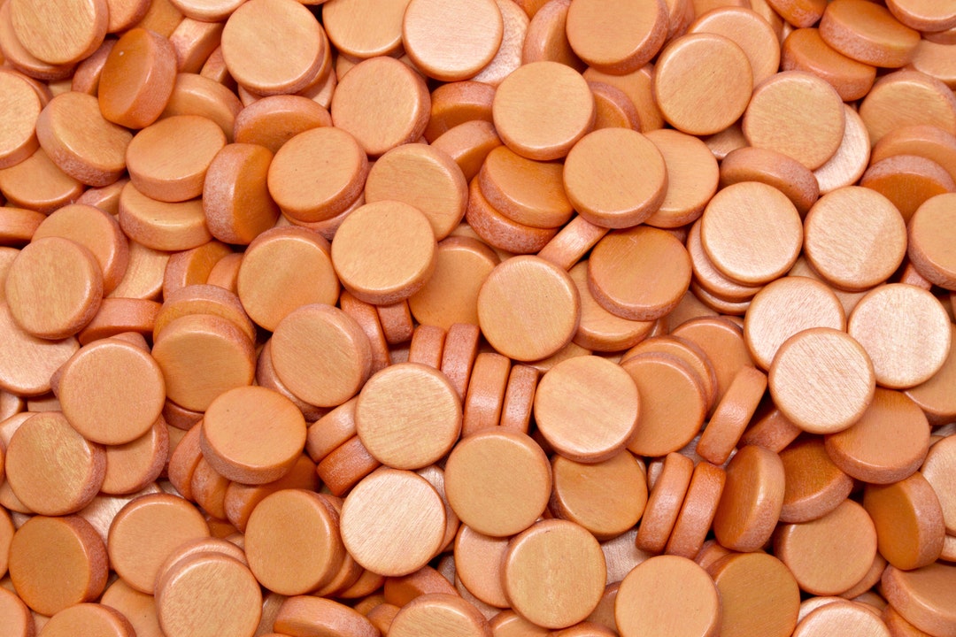 15mm Bright Orange Flat Round Coin Wooden Discs - No Hole- Dyed and ...