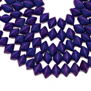 12mm Royal Purple Saucer Bicone Wood Beads Dyed and Waxed 15 Inch ...