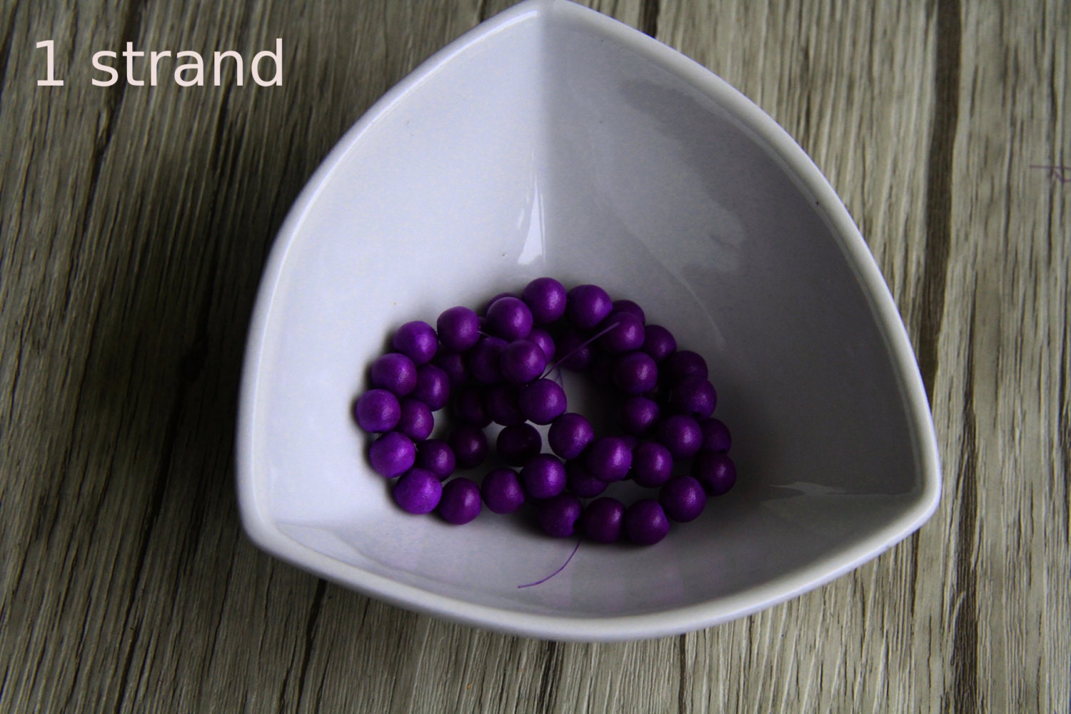 8mm Royal Purple Wood Beads Dyed and Waxed 15 Inch Strand - Etsy