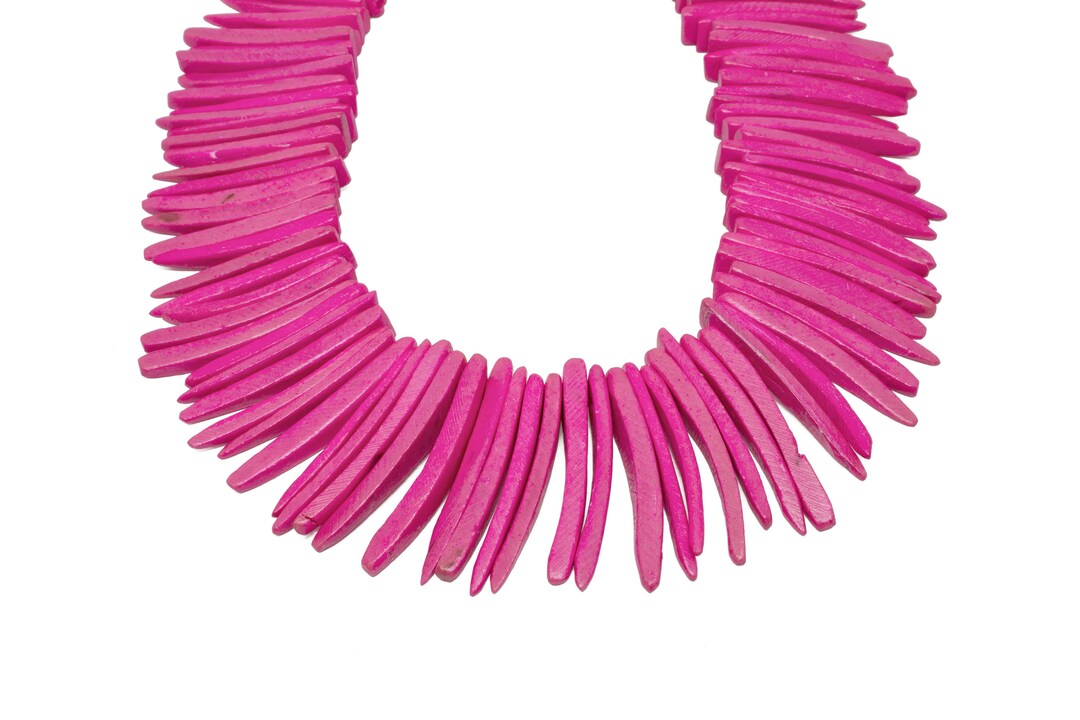 40mm Bubblegum Pink Coconut Shell Sticks - Dyed and Waxed - 15 Inch ...