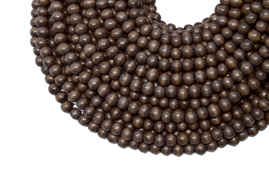 6mm Dark Brown Round Wood Beads - Dyed and Waxed - 15 Inch Strand - Etsy
