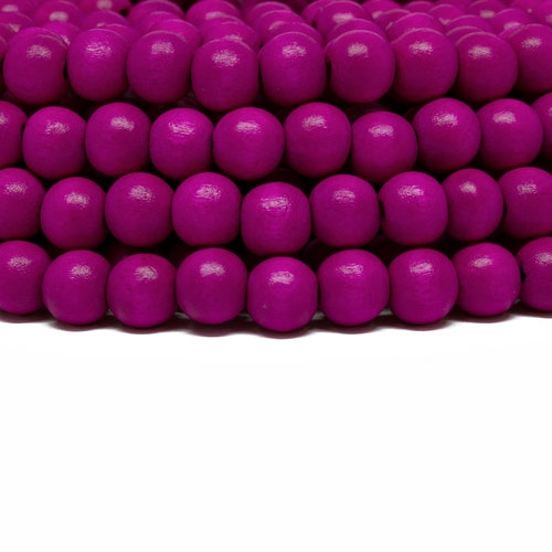 8mm Royal Purple Wood Beads Dyed and Waxed 15 Inch Strand - Etsy