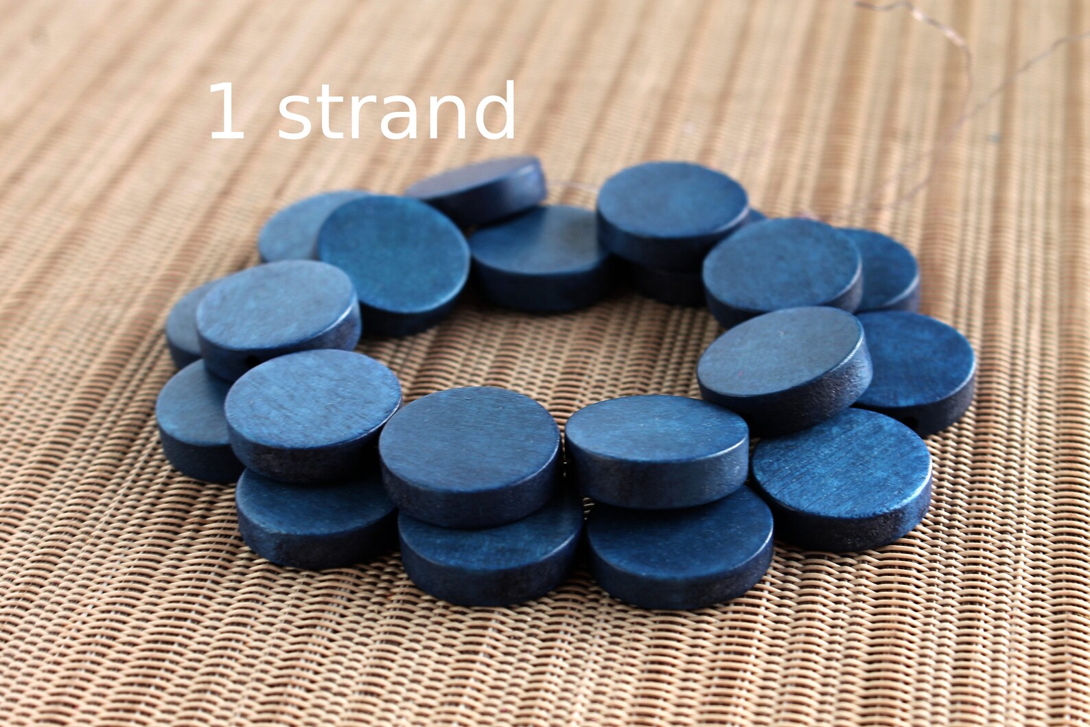 20mm Blue Flat Round Coin Wood Beads Dyed and Waxed 15 - Etsy