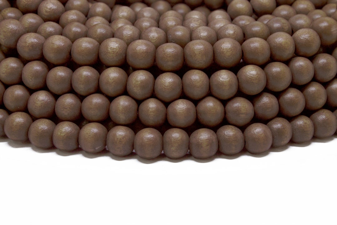 8mm Light Brown Round Wood Beads Dyed and Waxed 15 Inch - Etsy