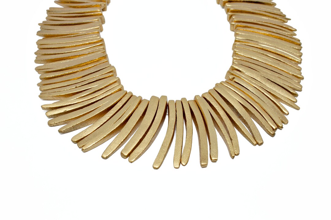 40mm Metallic Gold Coconut Shell Sticks - Painted - 15 Inch Strand - Etsy