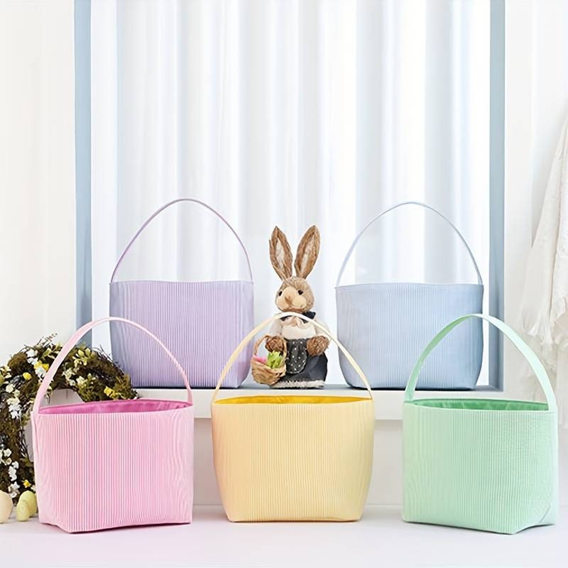 Seersucker Easter Basket Personalized | Monogram Easter Tote ...