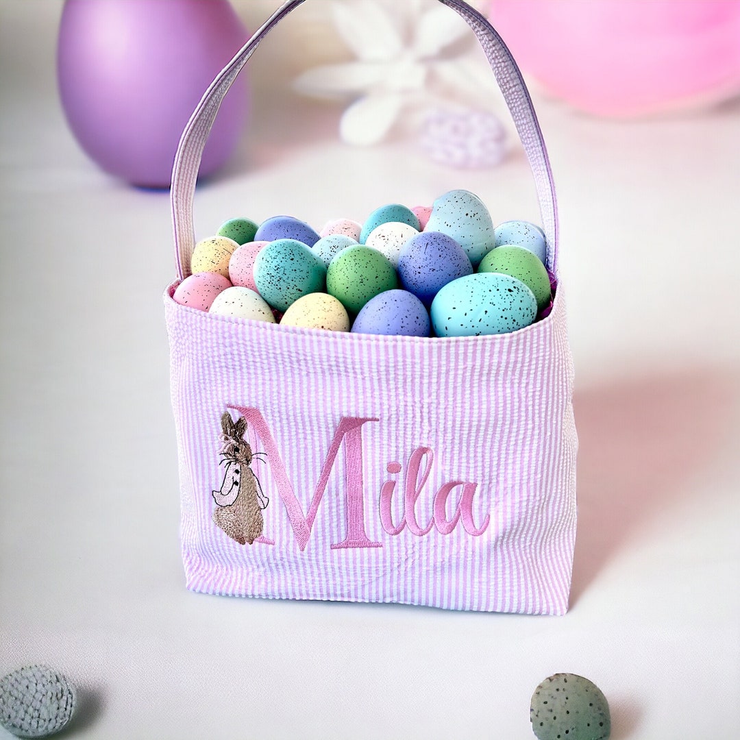 Personalized Easter Basket | Monogram Easter Tote | Embroidered Easter ...
