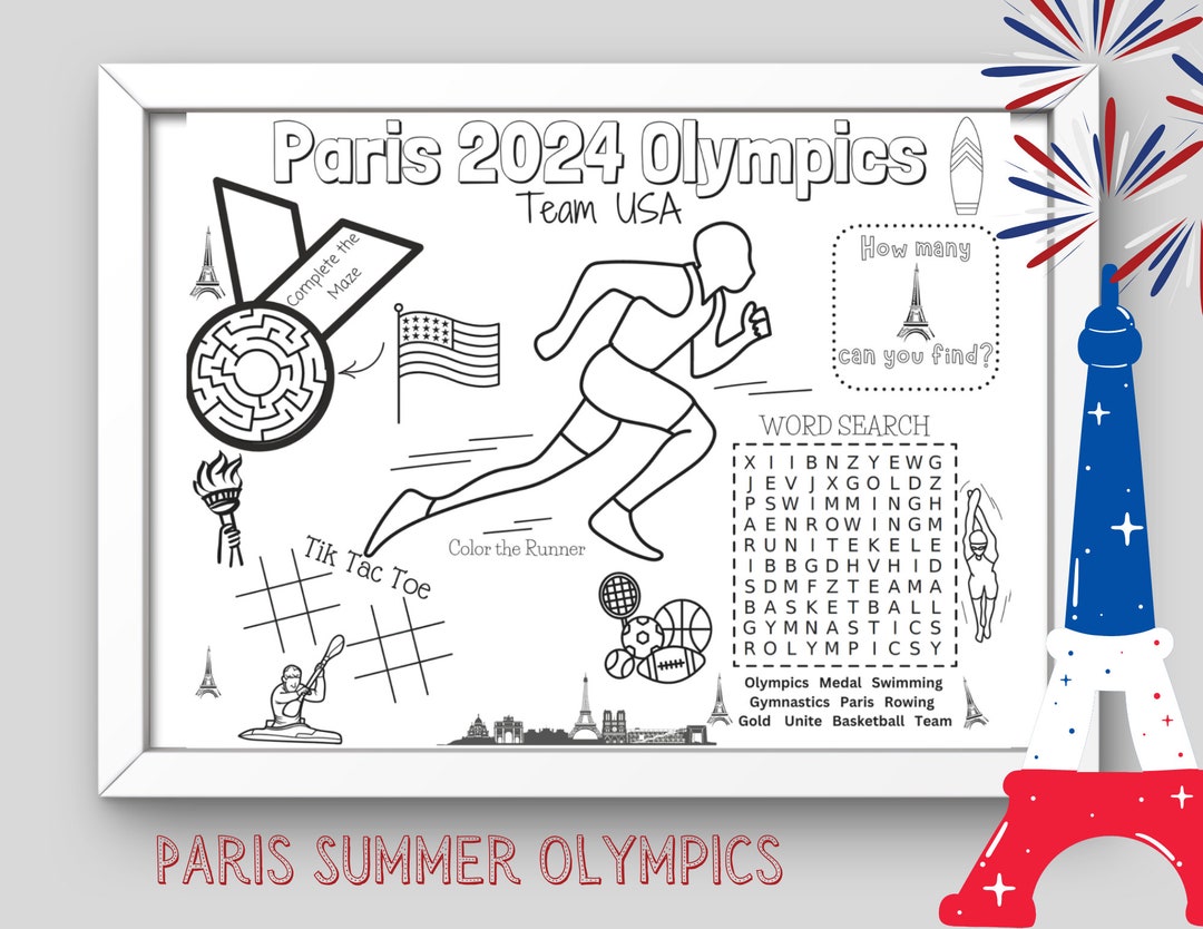Paris 2024 Summer Olympics Coloring Activity Pack Paris 2024 Coloring ...