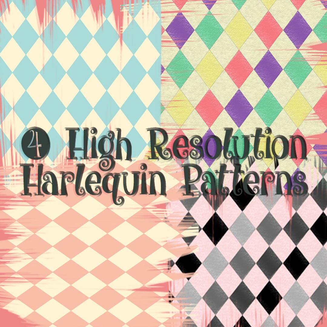Harlequin Printable Craft Cardstock Pattern Background 4 Unique Colors ...