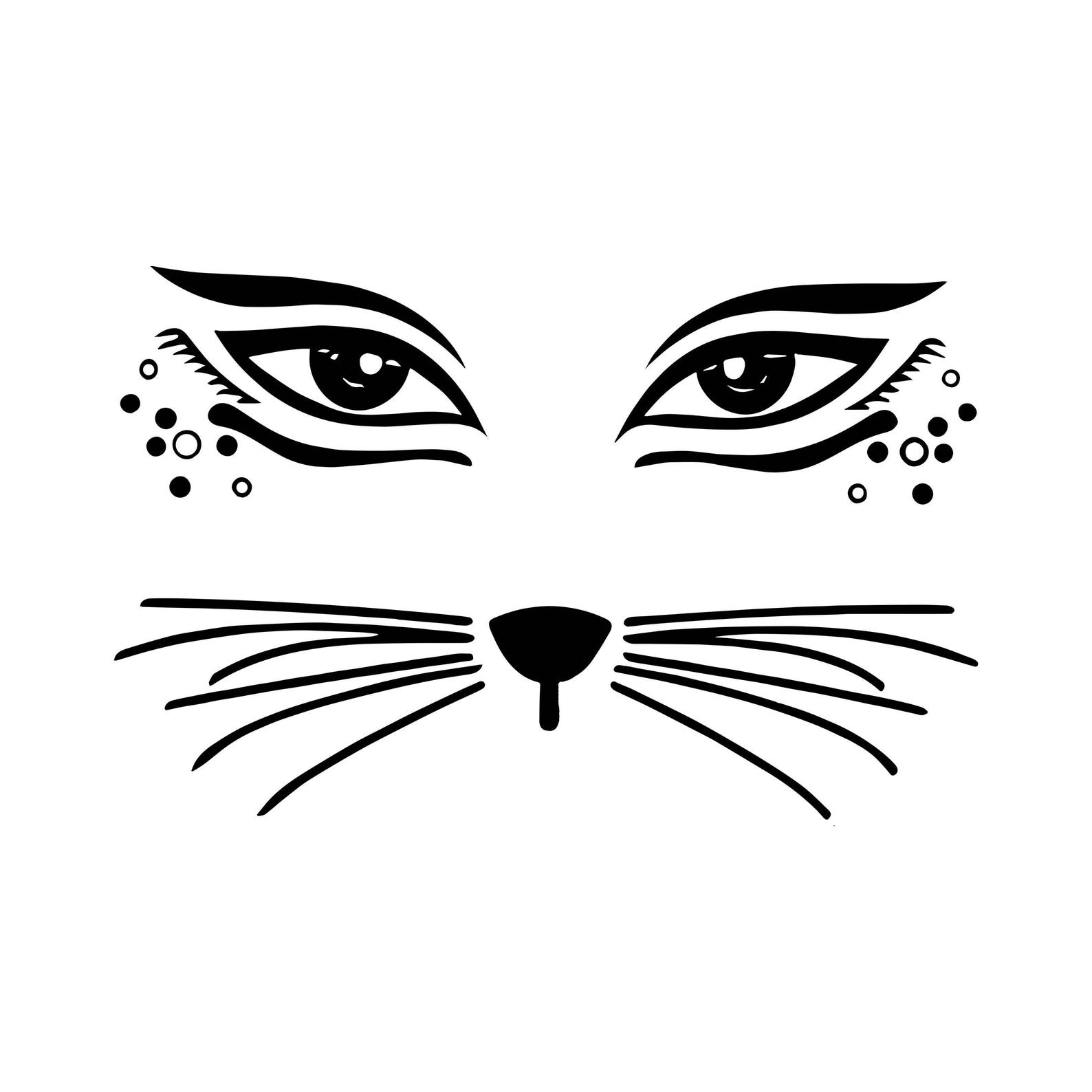 Cat Face Whiskers Eyes Nose Png Cut File Cricut File Transparent ...