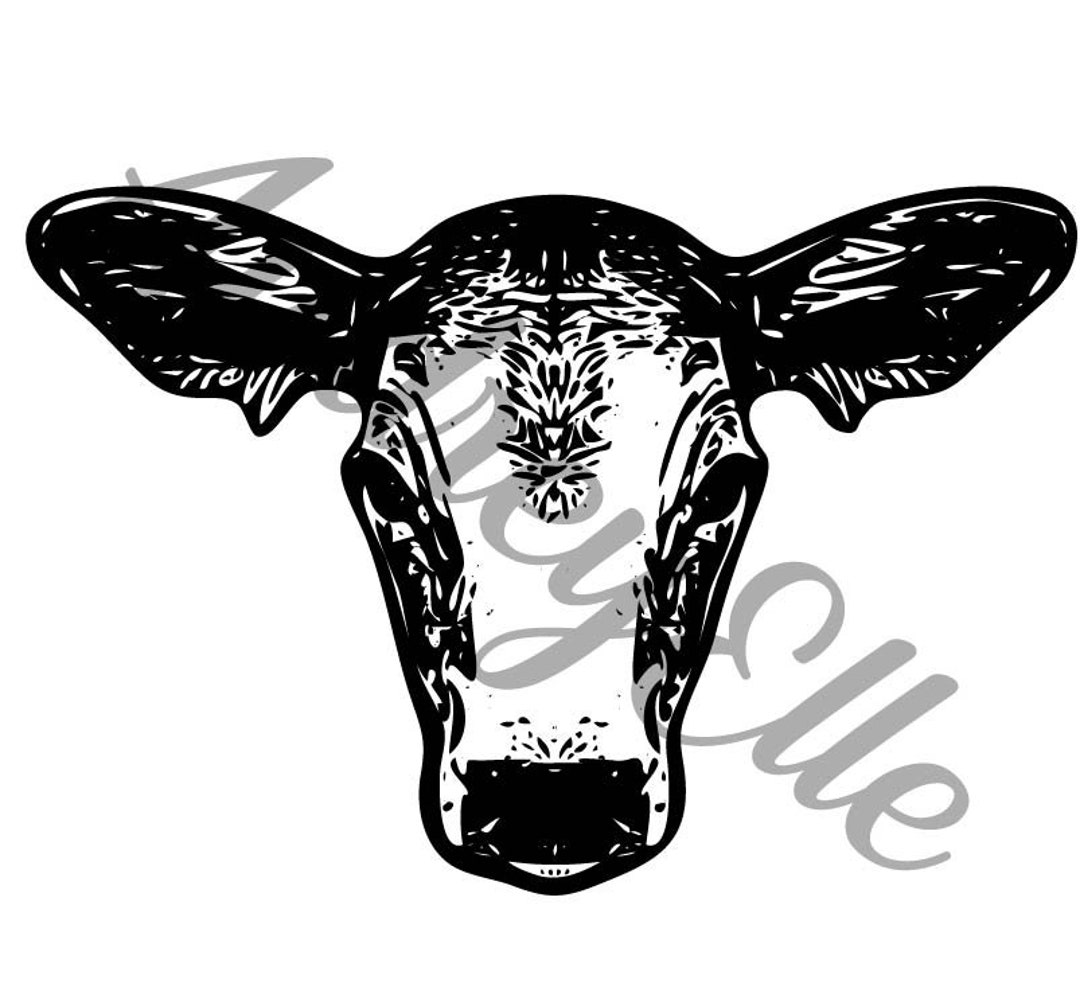 Cow Head PNG SVG Jpeg Vector Image Transparent Background - Etsy