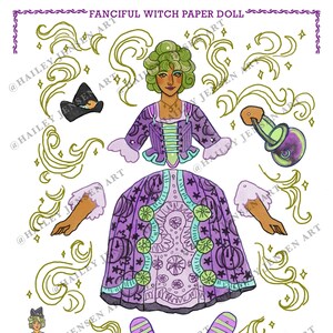 Printable Paper Doll Witch Paper Doll Kit DIY | Halloween Doll ...