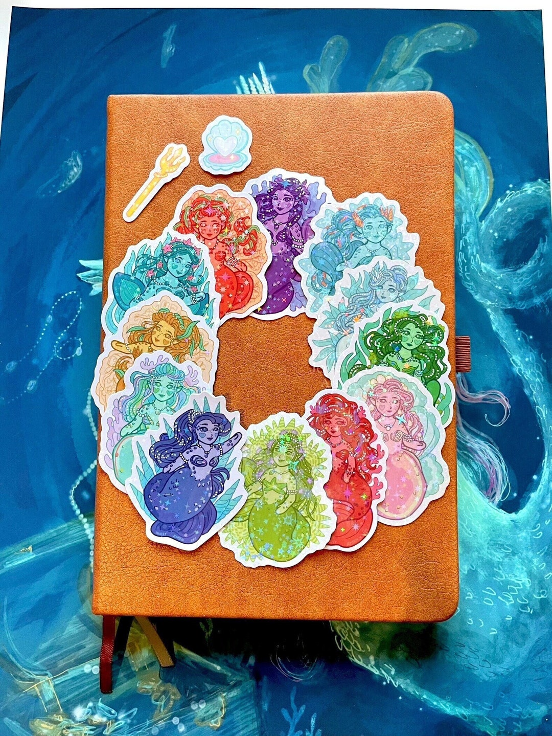 Mermaid Sticker Set | Gemstone Mermaid Sticker Pack Birthstone Jewelry ...