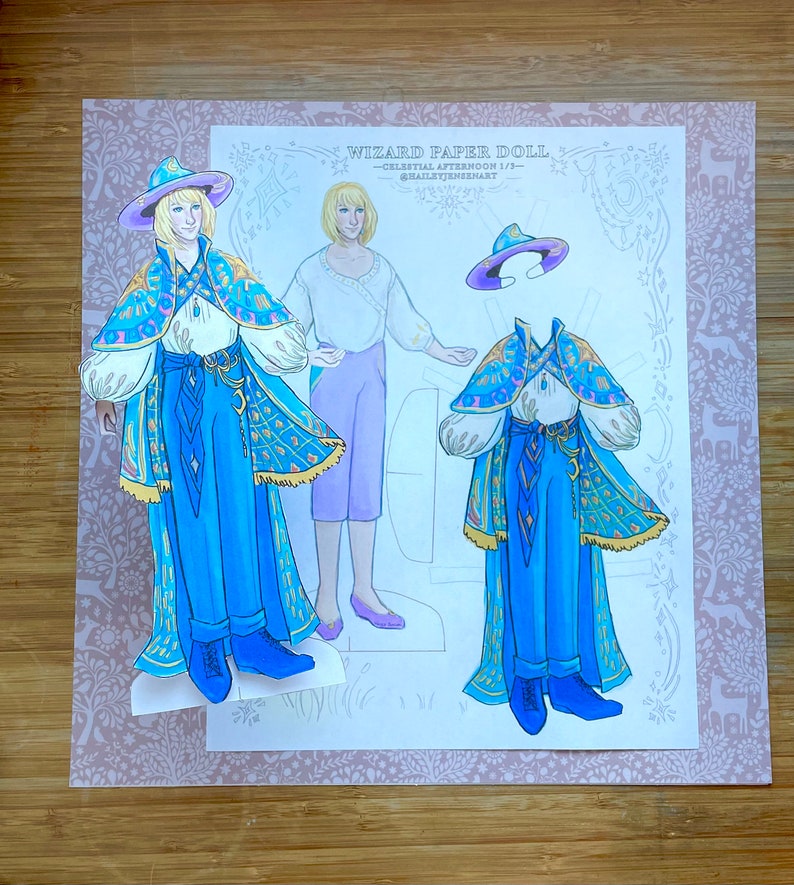 Paper Doll Kit DIY Wizard Doll Printable Paper Doll Download - Etsy