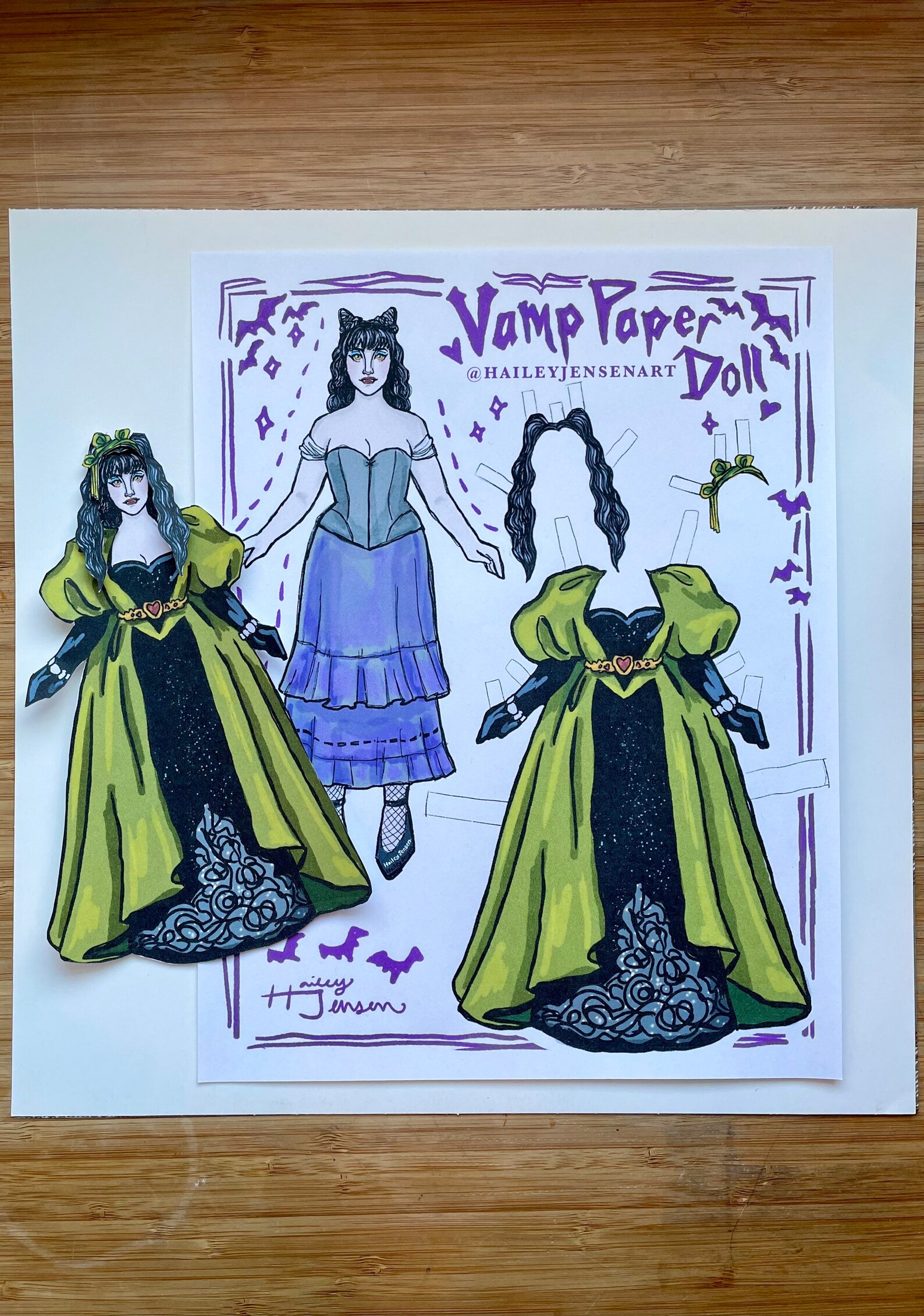 Vampire Paper Doll Kit DIY Halloween Doll Printable Paper - Etsy