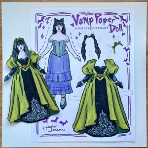 Vampire Paper Doll Kit DIY Halloween Doll Printable Paper Doll ...