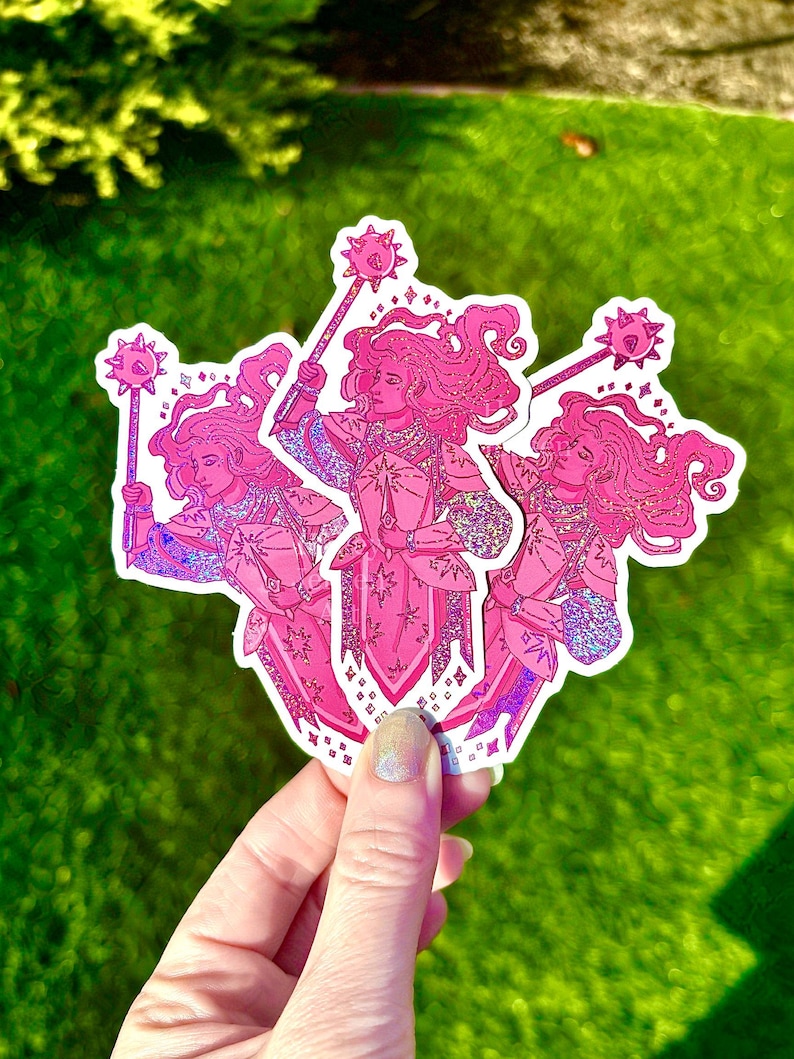Lady Knight Sticker | Glitter Knight Sticker Armor Sticker Mace Sticker ...