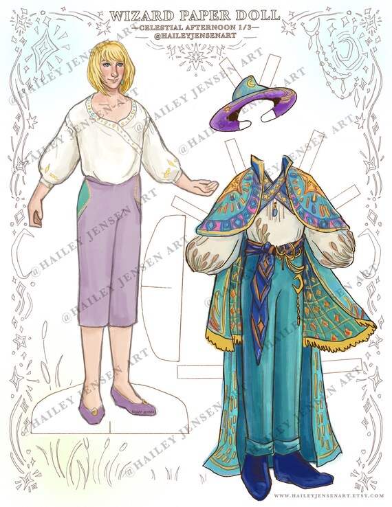 Paper Doll Kit DIY Wizard Doll Printable Paper Doll Download - Etsy