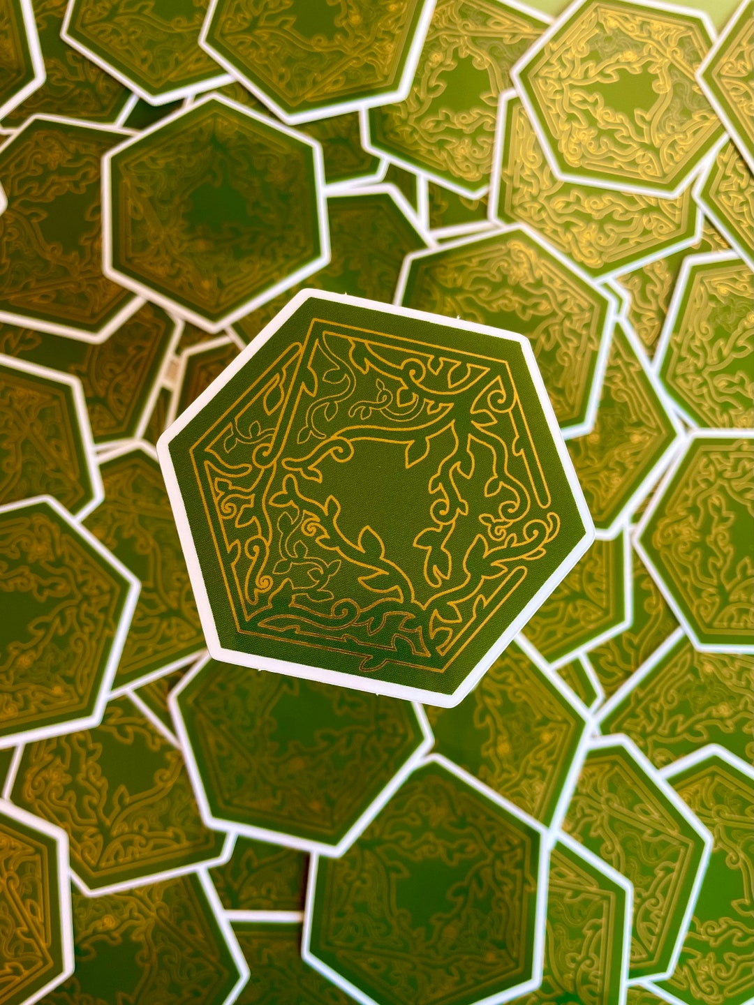 Metallic Gold Green D20 Sticker | D&D Stickers Vinyl Dnd Druid Elf ...