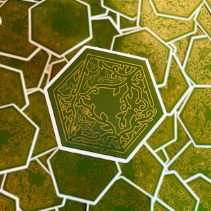 Metallic Gold Green D20 Sticker | D&D Stickers Vinyl Dnd Druid Elf ...