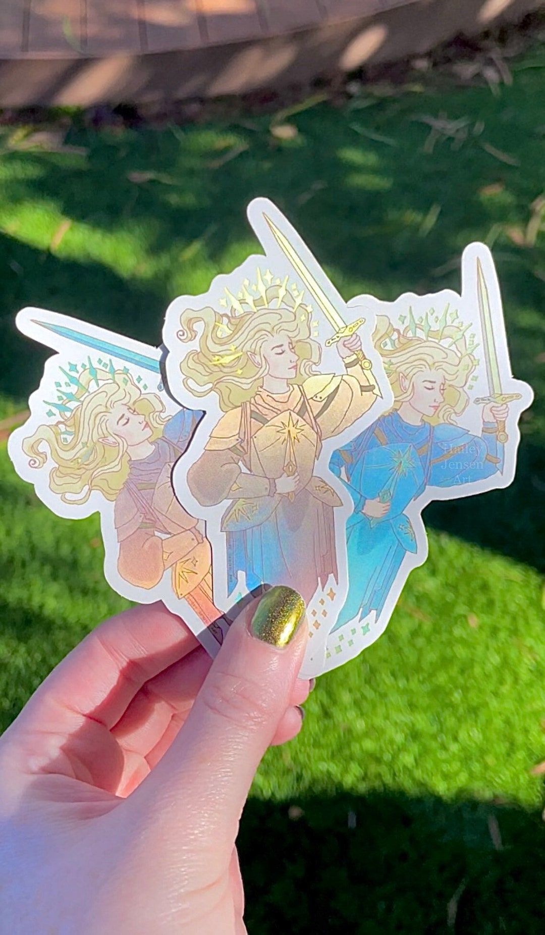 Holographic Lady Knight Sticker | Fantasy Armor Sticker D&D Holographic ...