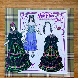 Vampire Paper Doll Kit DIY Halloween Doll Printable Paper Doll ...
