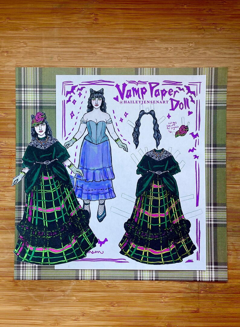 Vampire Paper Doll Kit DIY Halloween Doll Printable Paper - Etsy