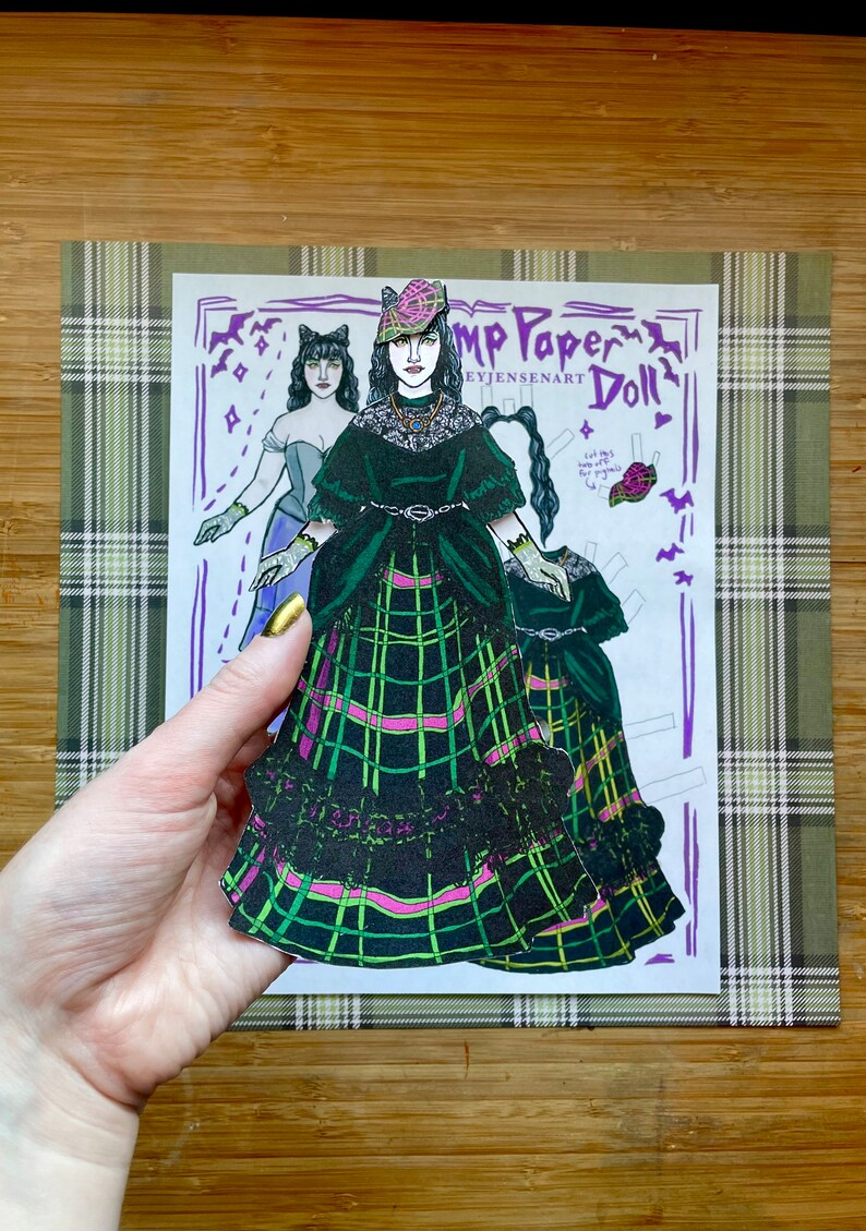 Vampire Paper Doll Kit DIY Halloween Doll Printable Paper - Etsy