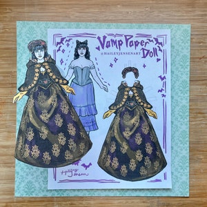 Vampire Paper Doll Kit DIY Halloween Doll Printable Paper - Etsy